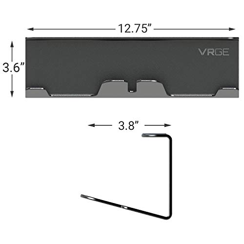VRGE VR Stand Under Desk Storage Display Hook Organizer - Premium Metal - for Meta Oculus Rift S Quest 2, HTC Vive Pro, Sony Playstation PS5 VR2, Valve Index, Vive Cosmos and Mixed Reality Headsets