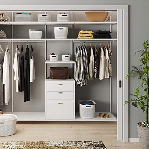 Curver Set of 8 Purl Small Decorative Plastic Organization and Storage Baskets Perfect Bins for Home Office, Closet Shelves, Kitchen Pantry and All Bedroom Essentials, 6.3QT/ 6L, White, 8 Count