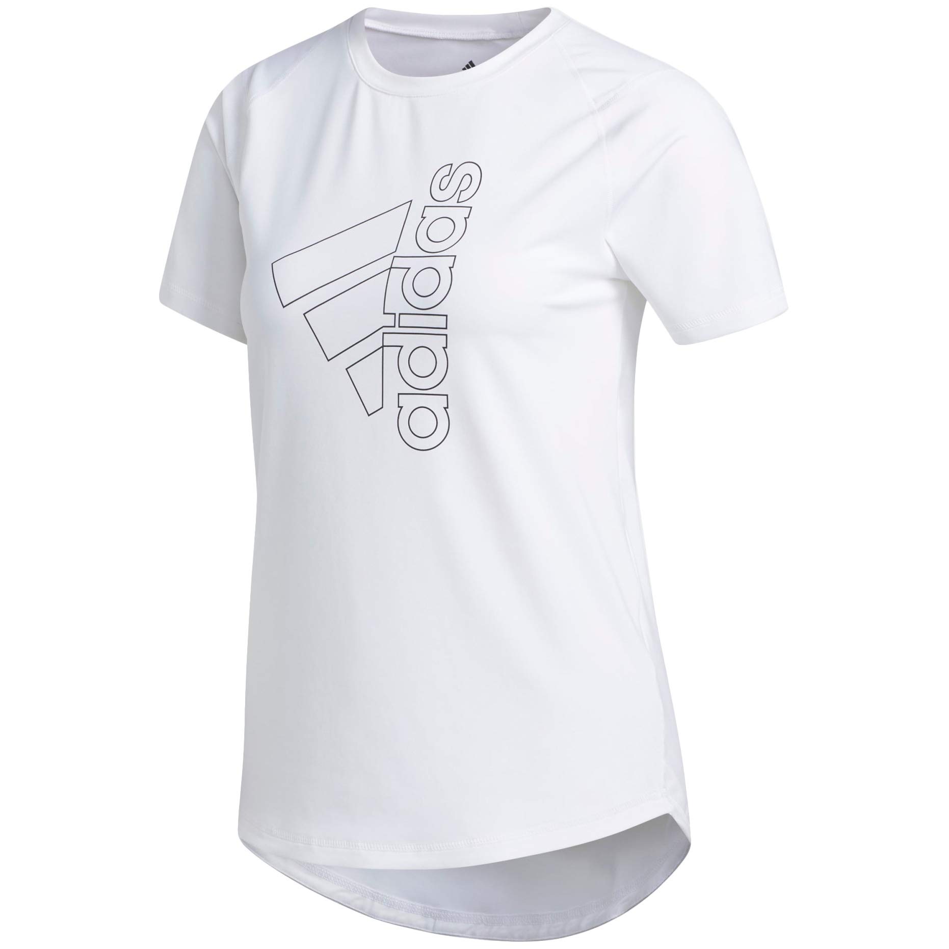 adidas womens Tech Badge of Sport Tee White/Black Small