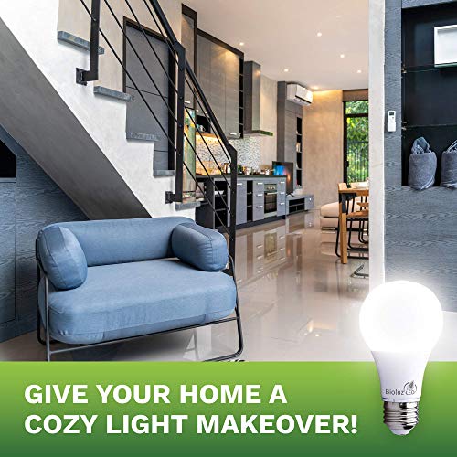 Bioluz LED 60 Watt LED Light Bulbs 2700K Warm White 9 Watts = 60W Non-Dimmable A19 LED Light Bulbs 6 Pack