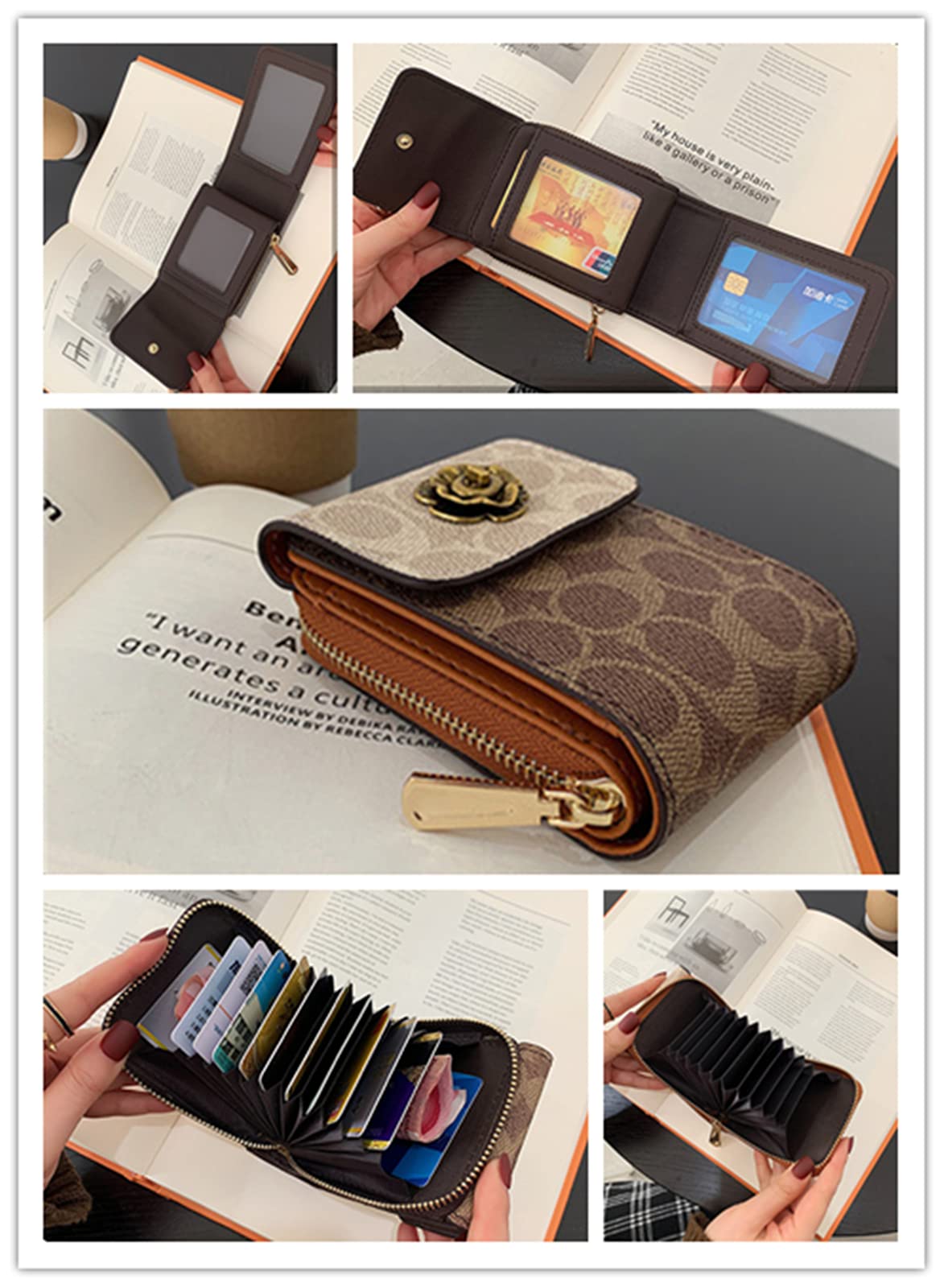 DAISHA 2 in 1- Trifold Wallets Money Clip & Card Holder,PU Leather Minimalist Wallet,Mini Pouch Coin Purse Mini Pouch.
