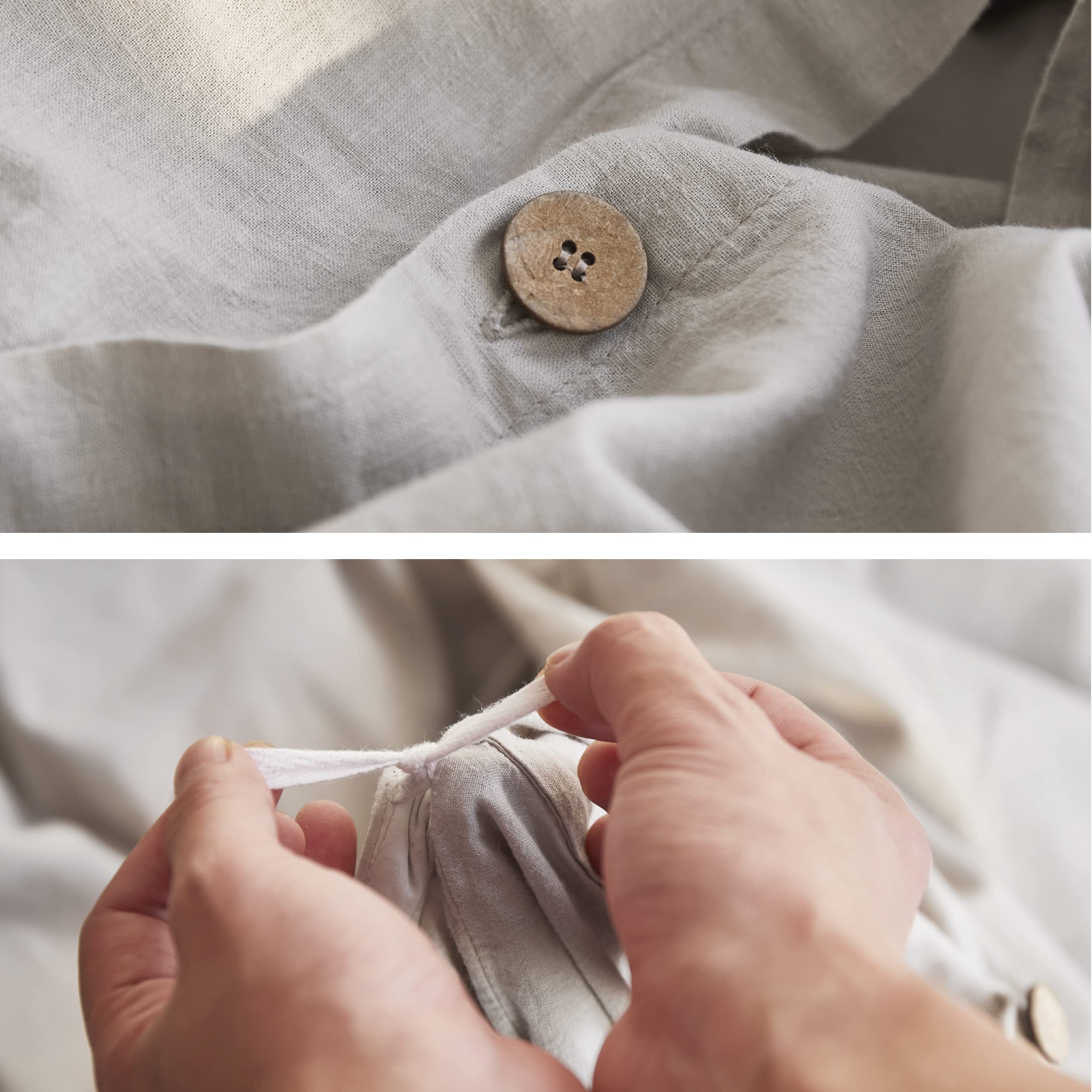 Bedsure Queen Comforter Duvet Insert with Corner Tabs Bundle Linen Cotton Duvet Cover Queen Size Set