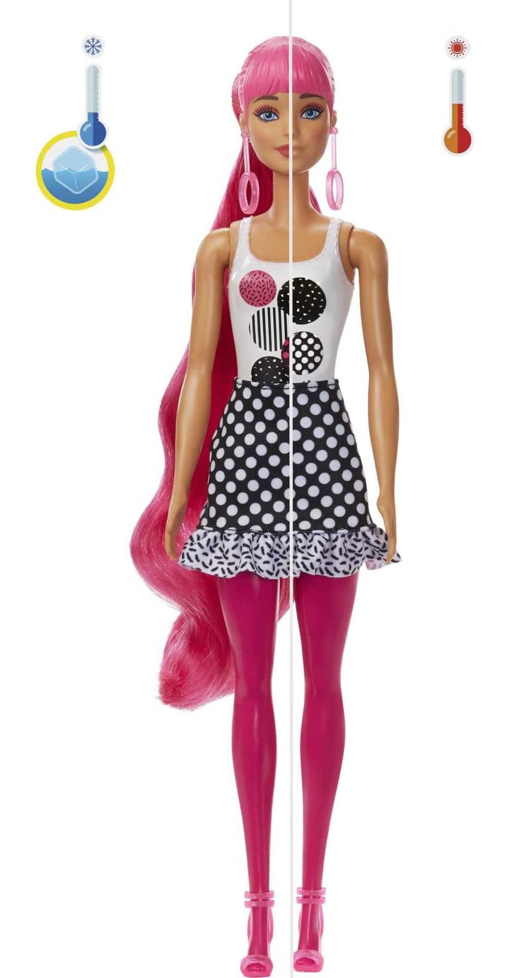 Barbie Color Reveal Doll & Accessories, Color-Block Series, 7 Surprises, 1 Barbie Doll (Styles May Vary)