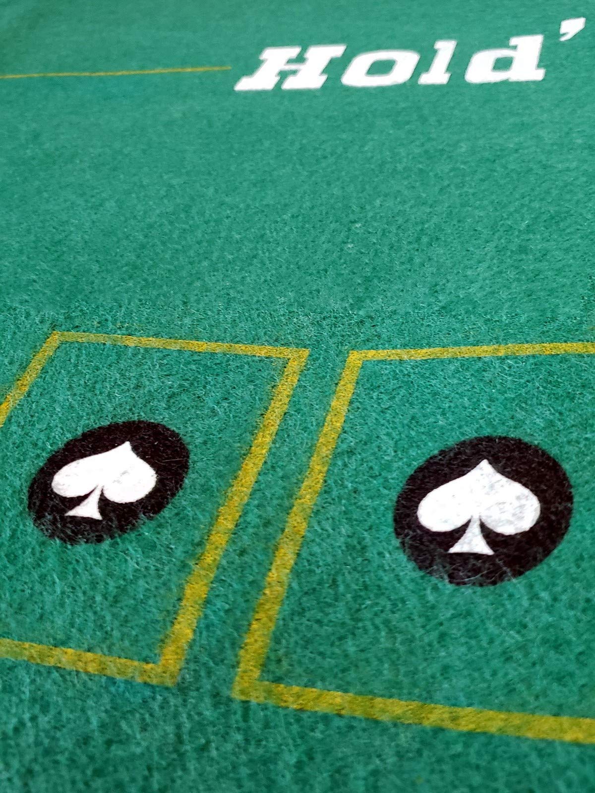 Cyber-Deals Craps & Texas Hold'em Poker Layout 2-Sided Reversible Premium Felt 6ft x 3ft with Authentic Las VegasNevada Casino Table-Played Dice & Cards, Plus Storage Pouch (Las Vegas Only)