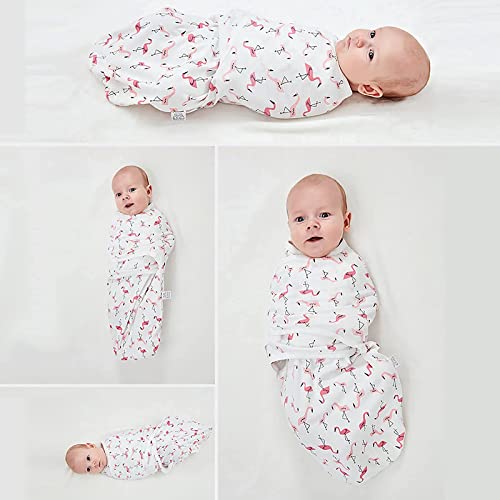 Ourcan Baby Swaddle Blankets for Boy Girl 0-3 Months 3-6 Months, Newborn Swaddle Adjustable Infant Wraps 3-Pack, 100% Combed Cotton, Large Size