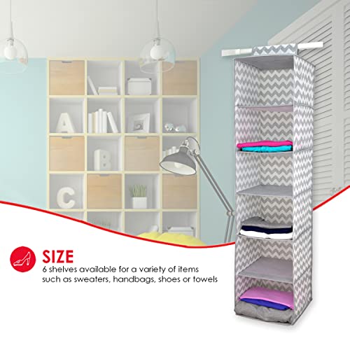 Home Basics Chevron Collection Storage and Organization (6 Shelf Closet Organizer)