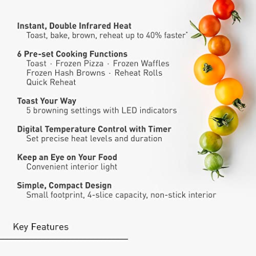 Panasonic NB-G110P-K Toaster Oven FlashXpress with Double Infrared Heating and Removable 9-Inch Inner Baking Tray, 1300W, 4-Slice, Black