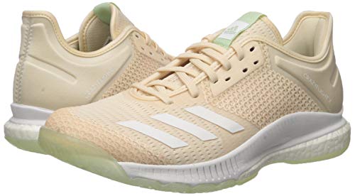 adidas Women's Crazyflight X 3 Volleyball Shoe, Linen/White/Glow Green, 9.5 M US