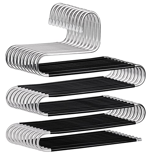 Pant Hangers Space Saving - 10 Pcs Black Pants Hangers S Hangers for Jeans Hangers for Closet