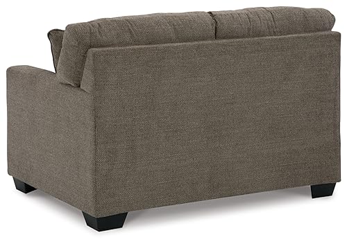 Signature Design by Ashley Mahoney Contemporary Tufted Loveseat, Dark Brown