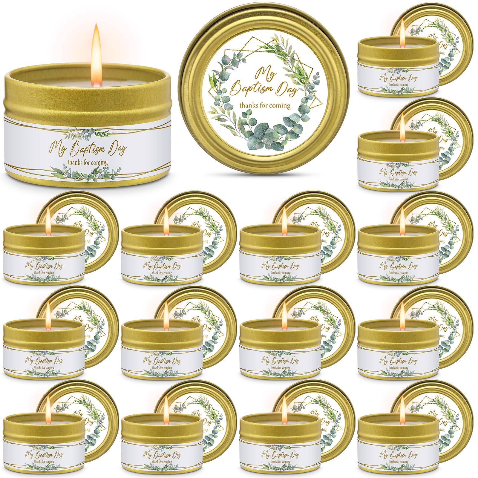 MTLEE 40 Pack Baby Shower Party Favors Candles for Guests Baptism Favors for Guests Scented Baptism Candles Favors Return Gifts Bulk