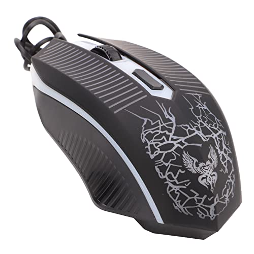 Asixxsix Gaming Keyboard and Mouse Combo, 104 Keys Compact RGB Rainbow Keyboard Mouse Set Ergonomically Mechanical USB Wired Lightweight Gaming Keyboard Mouse Set for PC Computer Laptop (Black)