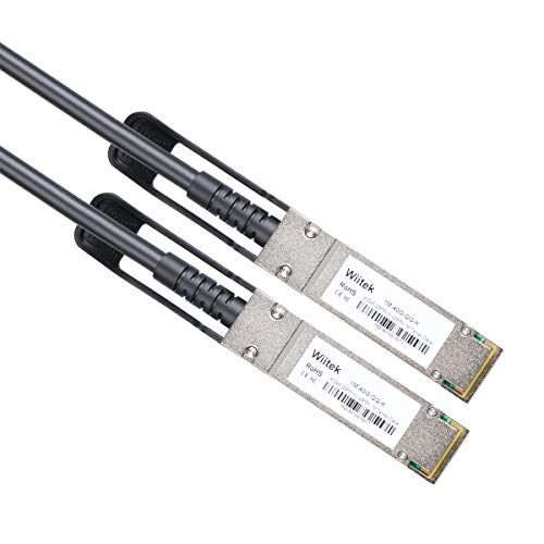 Wiitek 1M Generic QSFP+ DAC Twinax Cable, 40GbE QSFP+ Direct Attach Copper Cable, 30AWG Black, for Open Source, Ubiquiti, Mellanox, SuperMicro, Compatible for Mikrotik