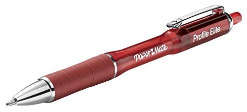 Paper Mate Profile Elite Retractable Ballpoint Pens, Bold Point (1.4mm), Red, Box of 12 (2067505)