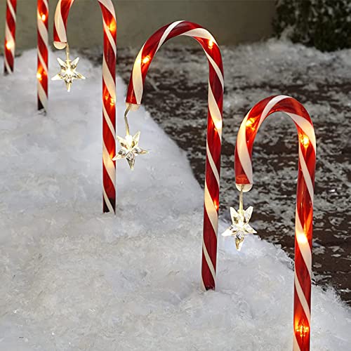Christmas Candy Cane Lights,8Pcs Solar Christmas Candy Cane Light, Christmas Decoration, for Home Garden Passage Pathway Courtyard Lawn Decoration Light