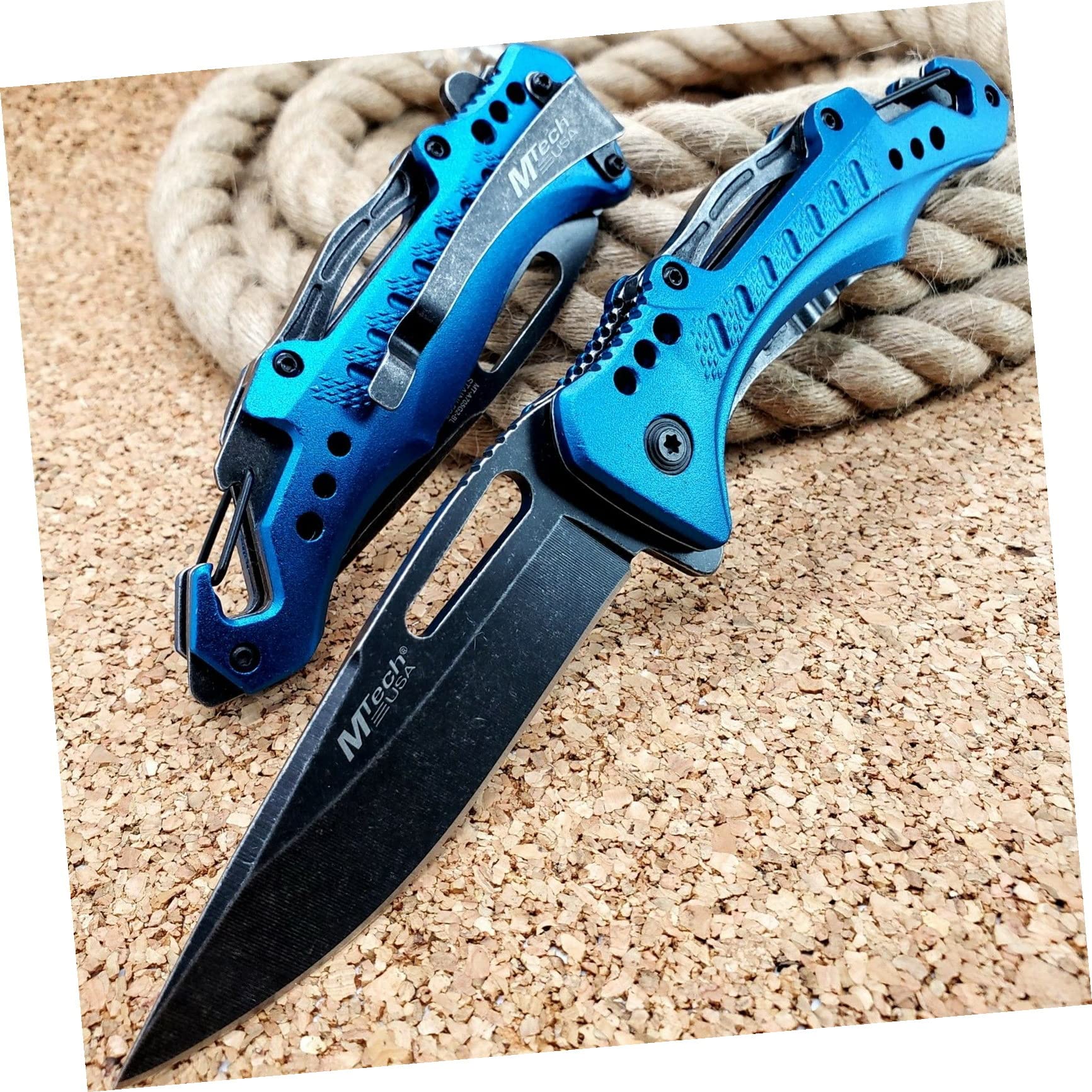 8.25" Mtech Blade Camping Open Folding Pocket Knife Outdoor Survival Hunting Knife by Survival Steel
