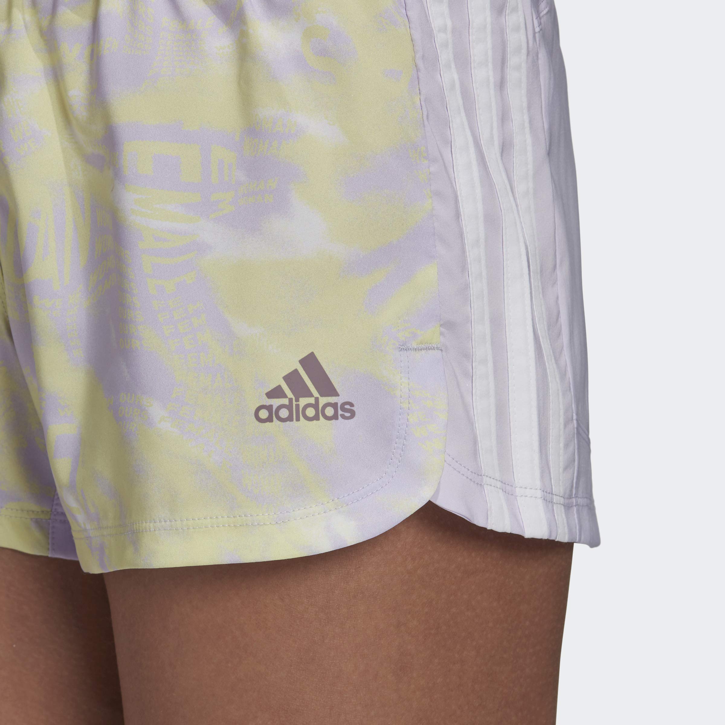 adidas Women's LWD Print Short, Purple Tint, ST