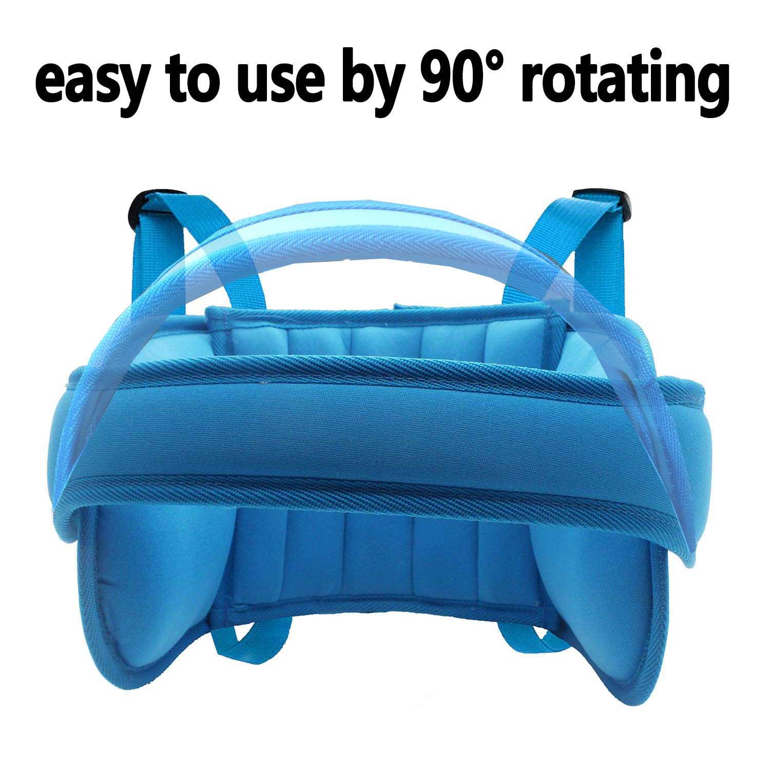 Adjustable Child Car Seat Head Support, Universal Suitable for Both Children and Adults, Head Protect Pad on Child Car Seat, Safety Car Sleeping Headrest for Child, Infants, Toddlers and Adults (Blue)