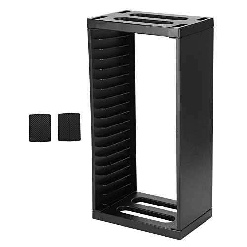 DAUERHAFT Lightweight and Practical Game Storage Shelf Abs Material Game Disc Storage Shelf Large Capacity Double Layer,for Game Player,for Game Lover