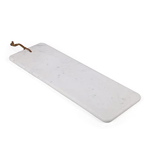BIRDROCK HOME 23" Marble Serving Board | 100% Natural, Premium Marble | 23" L x 8" W | Charcuterie Board for Party Appetizers | Kitchen Platter for Food | Fruit Display - White
