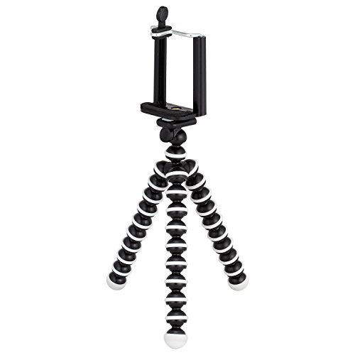 GPX 7 Inch Micro Smartphone Tripod, Includes Smartphone Adapter and Mounting Adapter, Max Height 6.1 Inches (TPD78B), Black