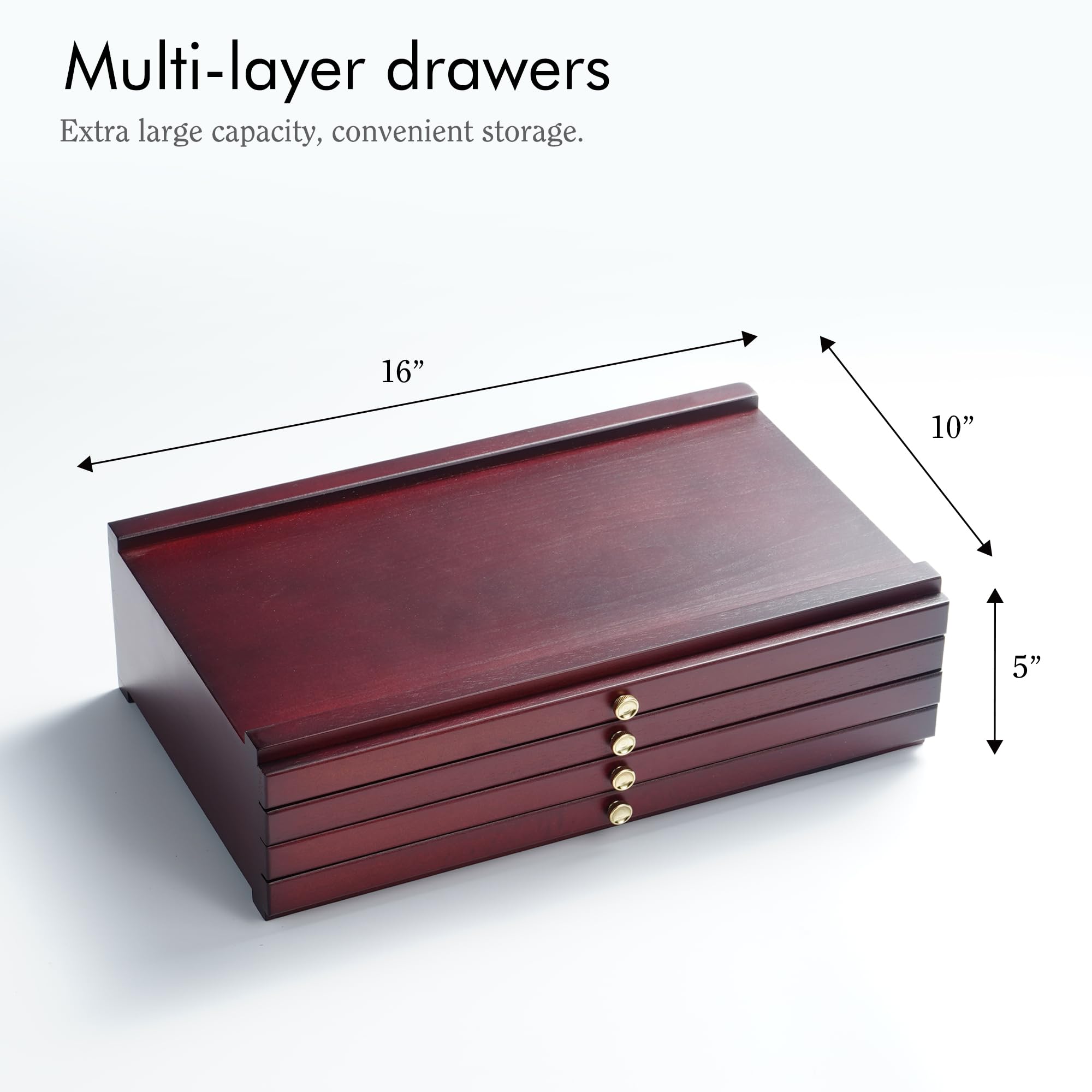 ARTIFY 4 Drawer Art Supply Storage Box Large Capacity Storage for Pencils, Pastels, Pens, Brushes, Markers and Tools & Art Materials - Ideal for Home Office Organizers and Accessories, Walnut