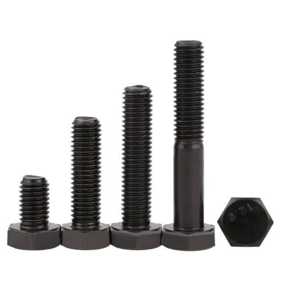 M12 / 12mm Hex Head Bolts Hexagon Screws High Tensile 12.9 Grade Steel Hex Tap Bolts (2Pcs, M12 x 35mm (Full-Thread))