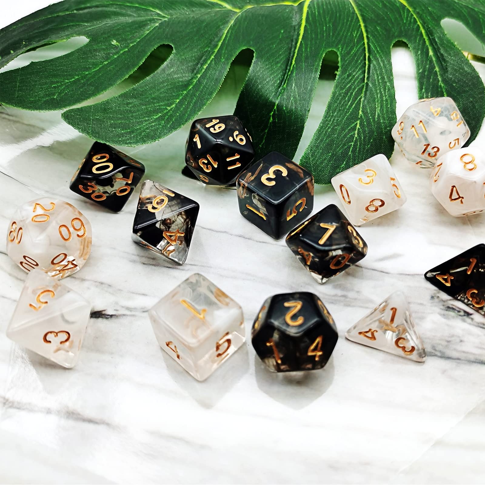 DND Dice Set 2 Pack Polyhedral D&D Dice Gorgeous Dice for Dungeons and Dragons Dice Goblin DND Role Playing Games and Table Games Gifts - Black and White