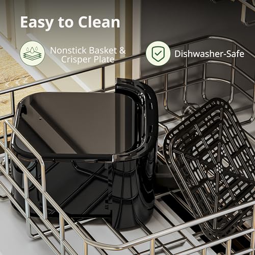 Larinest 5.3Qt Air Fryer, Professional Airfryer with Water Atomizer Tech, 10 Cooking Functions on Digital Touch Screen, Large Capacity for Quick & Easy Meals, Dishwasher-Safe & Nonstick, AF502, Black