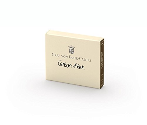 GRAF von Faber-Castell Ink Cartridges, Box of 6, Carbon Black (FC141100)