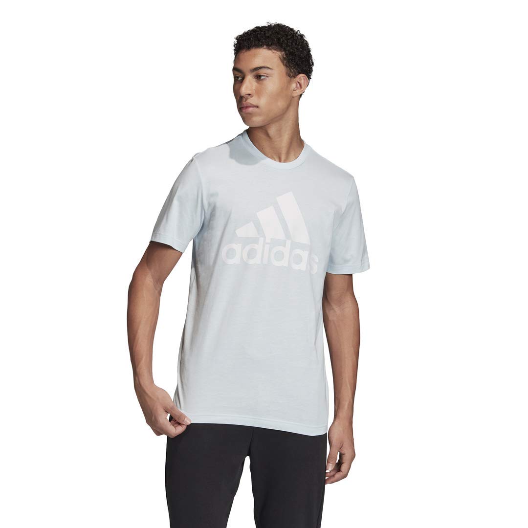 adidas Men's Must Haves Badge of Sport Tee Glory Green/White Small