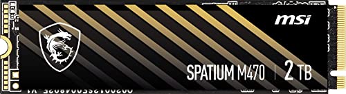 MSI SPATIUM M470 PCIe 4.0 NVMe M.2 2TB Internal SSD PCIe Gen4 NVMe 1.3 3D NAND 3300 TBW