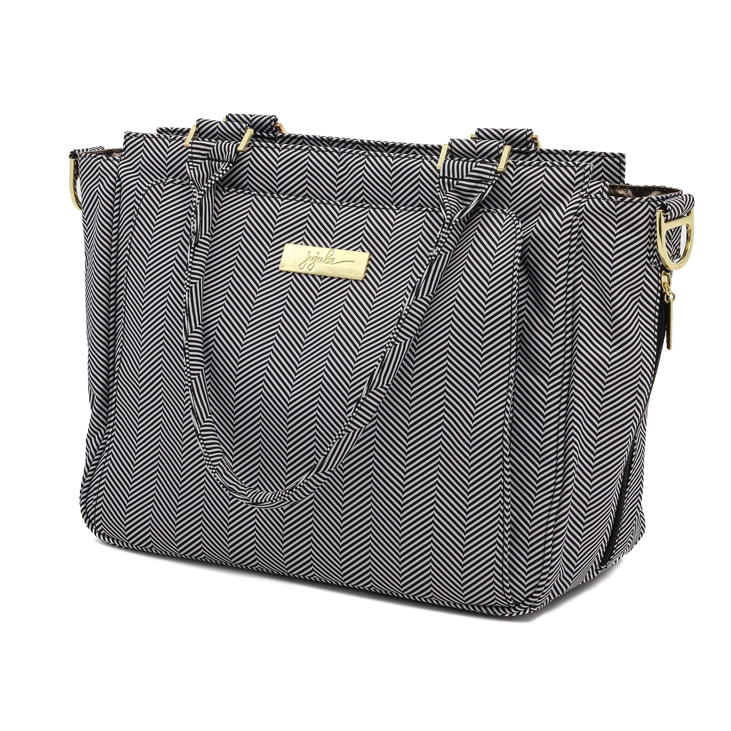 JuJuBe Be Classy Structured Multi-Functional Multi-Functional Diaper Bag/Purse, Legacy Collection - The Queen of the Nile - Black/White Chevron