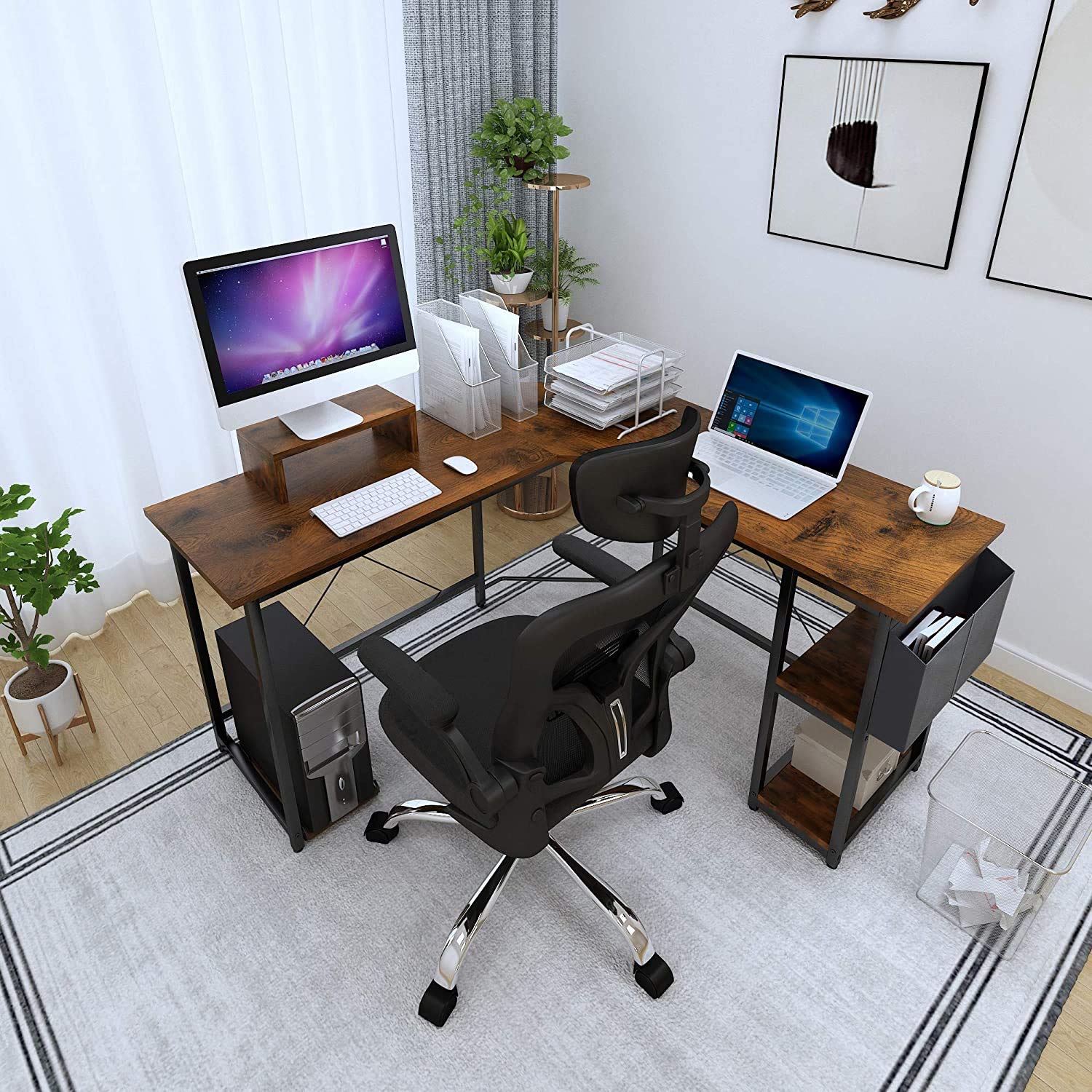 Adjustable Office Chair Ergonomic Mesh Chair High Back Computer Desk Chair with Flip-up armrest and Adjustable Headrest