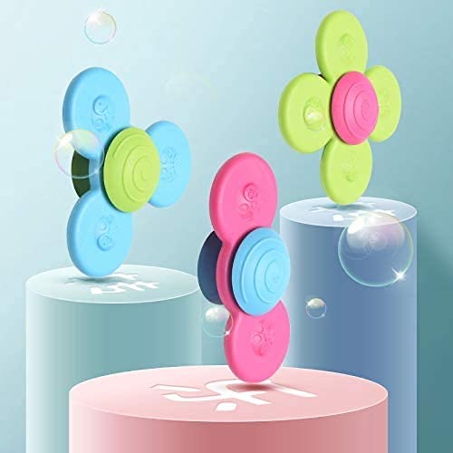 BornCare Fidget Suction whirly Spinners for Baby Toddler Kids, Durable Toys (3 Pack)
