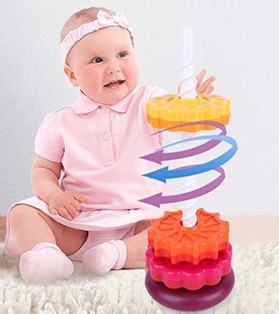 BornCare Kids Spinning Spiral Stacking Toy for Baby Toddler Kids. Durable Colorful Toy Pre K