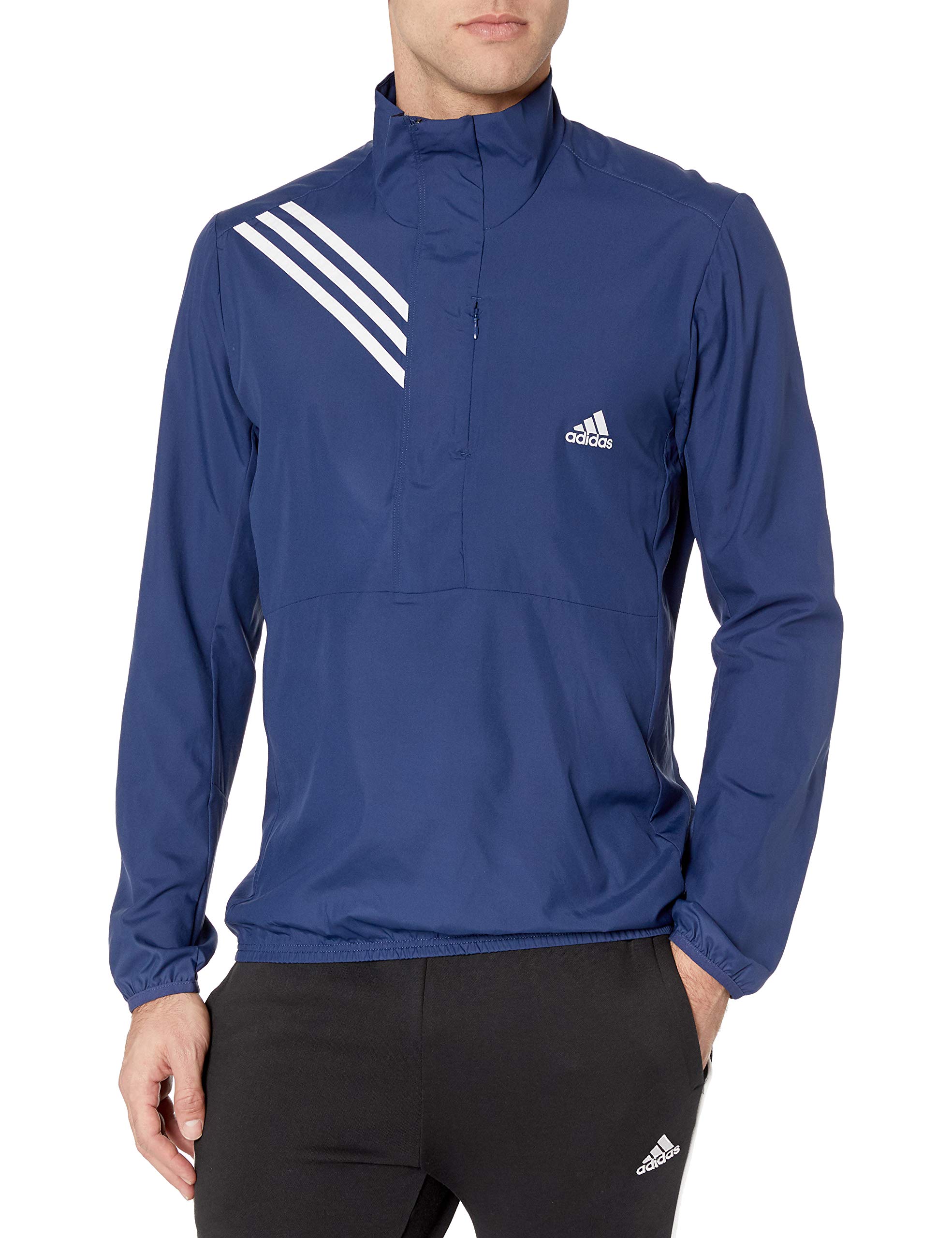 adidas Men's Run It Anorak 3-Stripes Tech Indigo Small