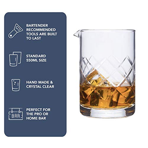 A Bar Above Cocktail kit - Stainless Steel Cocktail Picks 12pc & Mixing Glass (Diamond Cut)