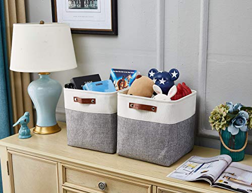 DECOMOMO Foldable Storage Bin Extra Large [3-Pack] & 11"Cube [4-pack] W/Handles for Organizing Shelf Nursery Home Closet & Office
