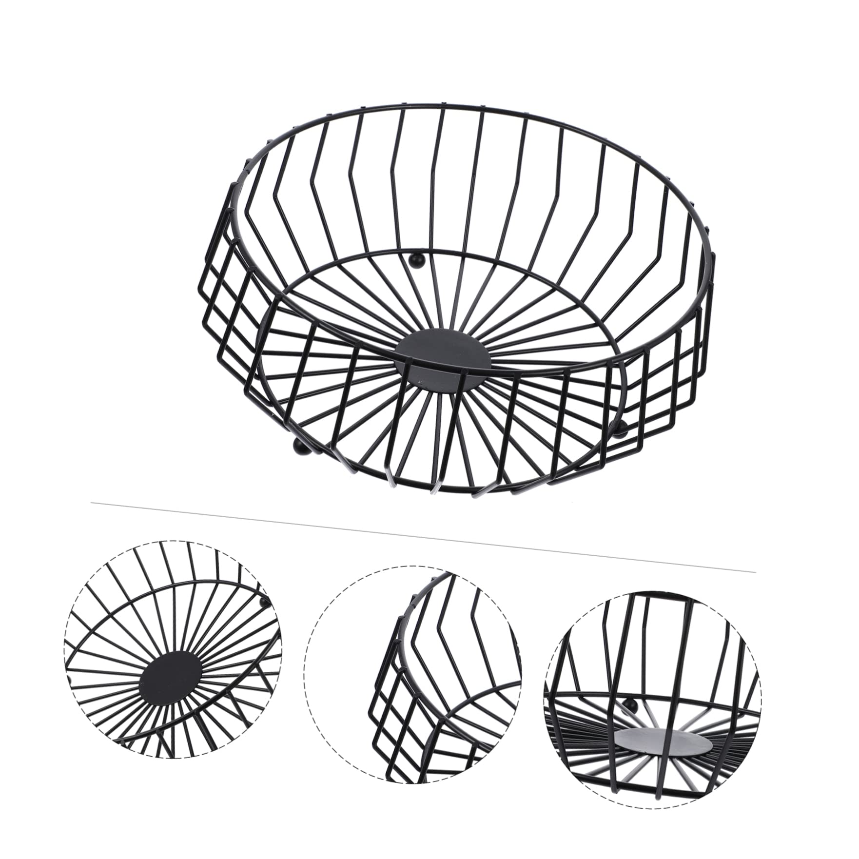 ADOCARN 1pc Iron Fruit Plate Wire Storage Baskets Wire Fruit Storage Basket Wire Vegetable Basket Kitchen Iron Food Basket Round Utensil Tray Tea Table Fruit Basket Candy Metal Dessert