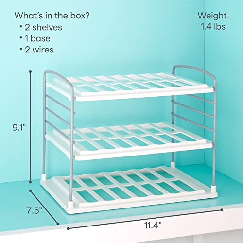 YouCopia UpSpace Water Bottle and Travel Mug Cabinet Organizer, Adjustable Storage Rack for Kitchen Organization, 3-Shelf