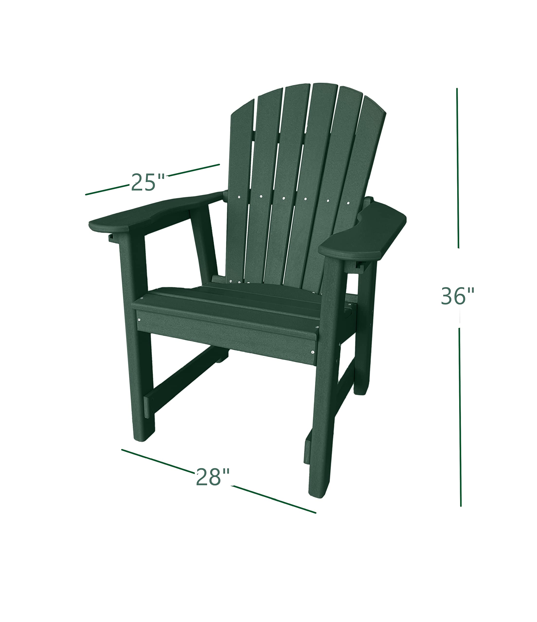 Phat Tommy 2 Chair Dining Table Set - Poly Outdoor Furniture - Small Patio Dining Set for Apartment Balcony Furniture, Recycled Poly Lumber Chairs and Table, Green