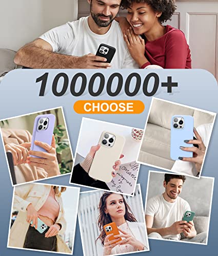 Cousper [5 in 1 Compatible with iPhone 14 Pro Max Case, with 2 Pack Screen Protector + 2 Pack Camera Lens Protector, Silicone Shock-Proof Phone Case [Anti-Scratch Microfiber Lining], White Stone