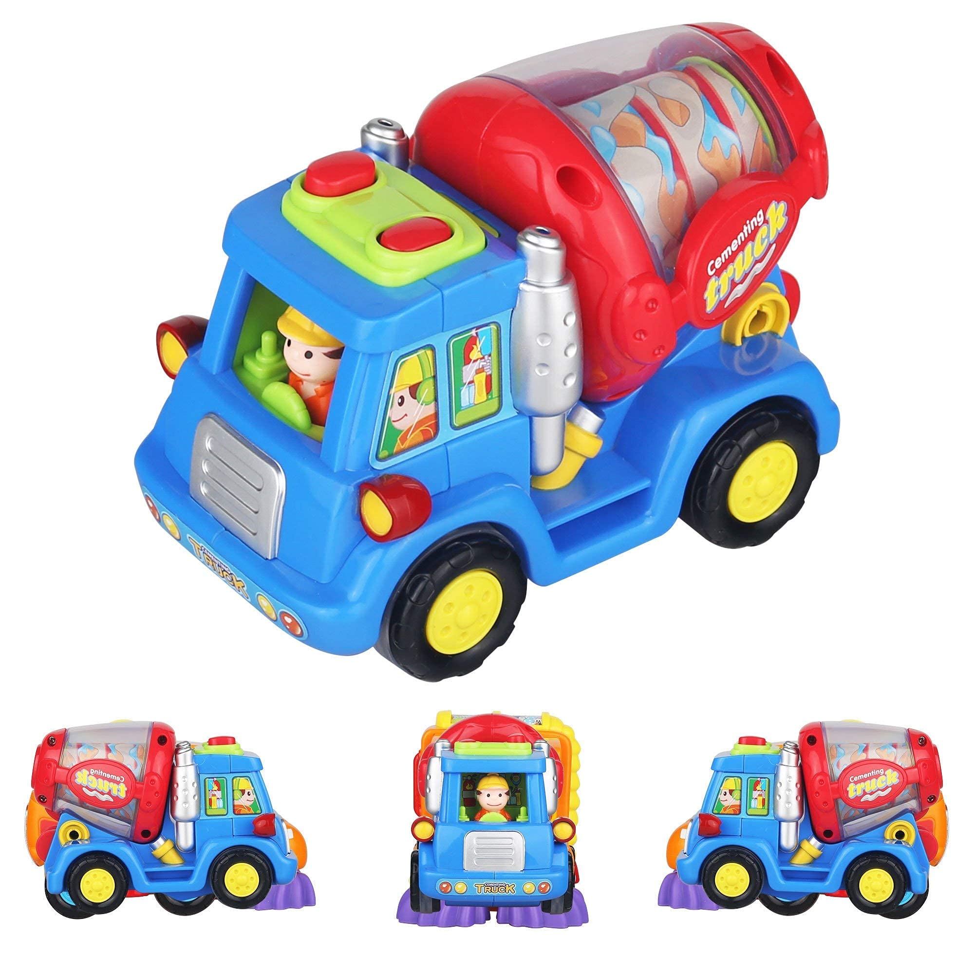 CifToys Musical Learning Workbench Toy and Push and Go Friction Powered Car Toys for Kids, Boys and Toddlers with Sound Effects & Lights Engineering Pretend Play