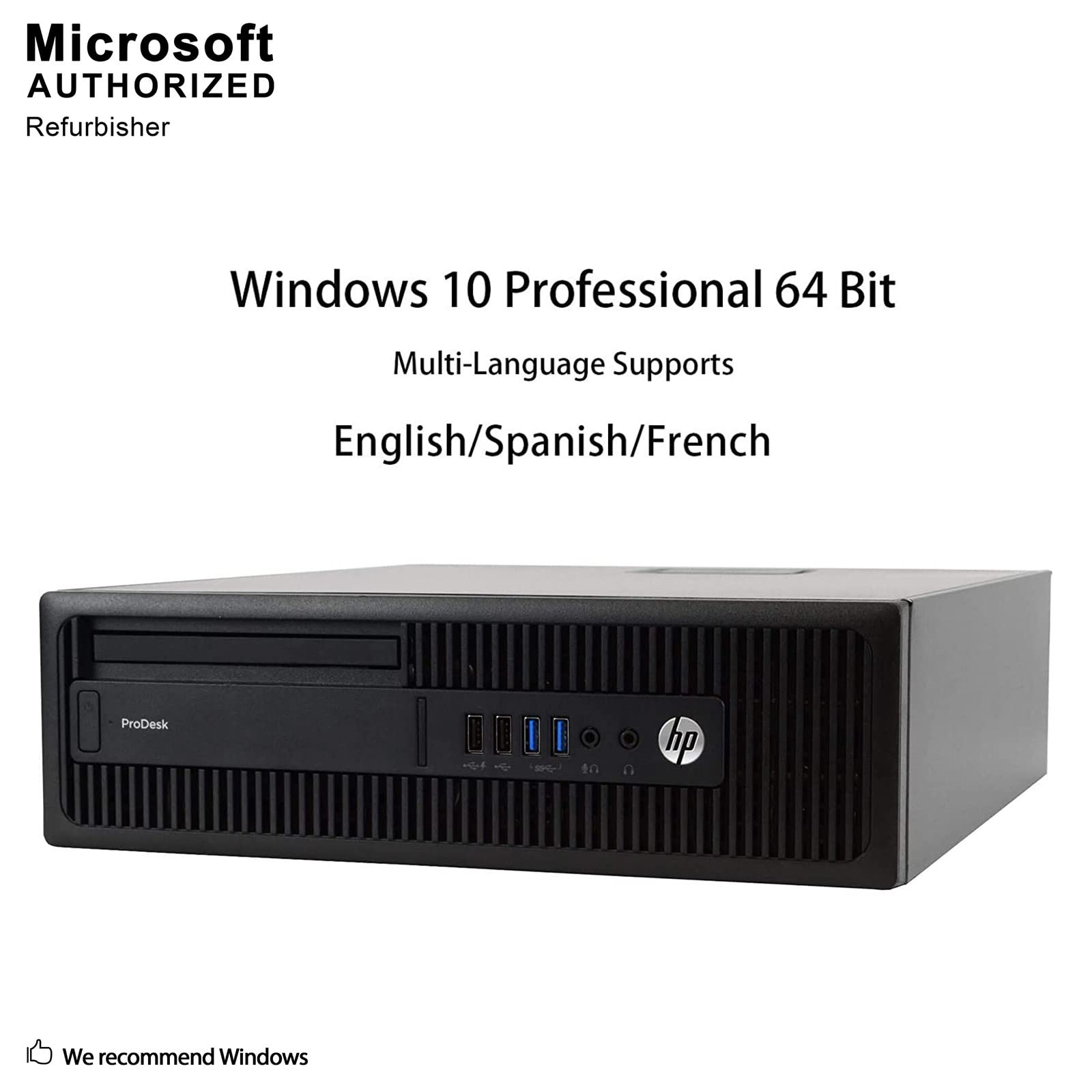 HP ProDesk 600 G2 Small Form Factor PC, Intel Quad Core i7-6700 up to 4.0GHz, 16G DDR4, 512G SSD + 1T, WIFI, Bluetooth 4.0, DVDRW, Windows 10 64-Multi-Language Support English/Spanish/French (Renewed)