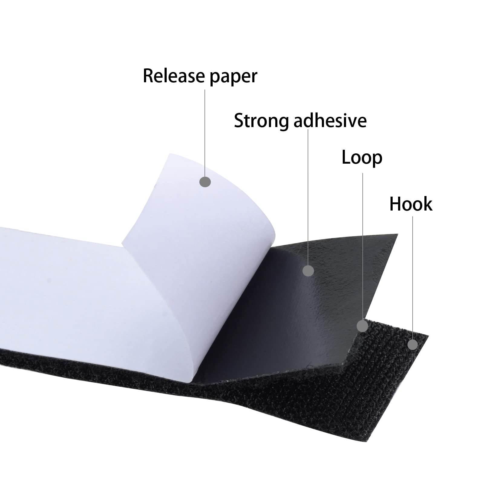 Industrial Strength Sticky Back Hook and Loop Strips | 2 x 6 Inch 8 Sets | Aniced Heavy Duty Self Adhesive Strips for Sofa Couch Cushions, Rug, Mattress - Black