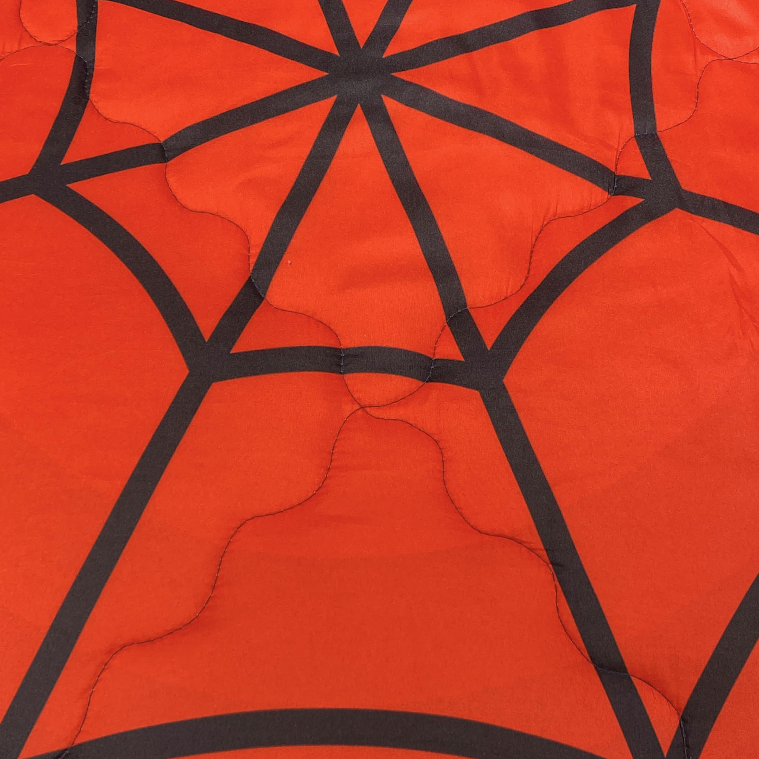 FAIRY KAARI Boys Spider Web Printed Comforter Set Bed in A Bag Twin Size 7PC Red Bedding Set for Teens Kids Boys (1 Comforter, 1 Flat Sheet 1 Fitted Sheet 2 Pillowcase and 2 Pillow Sham)