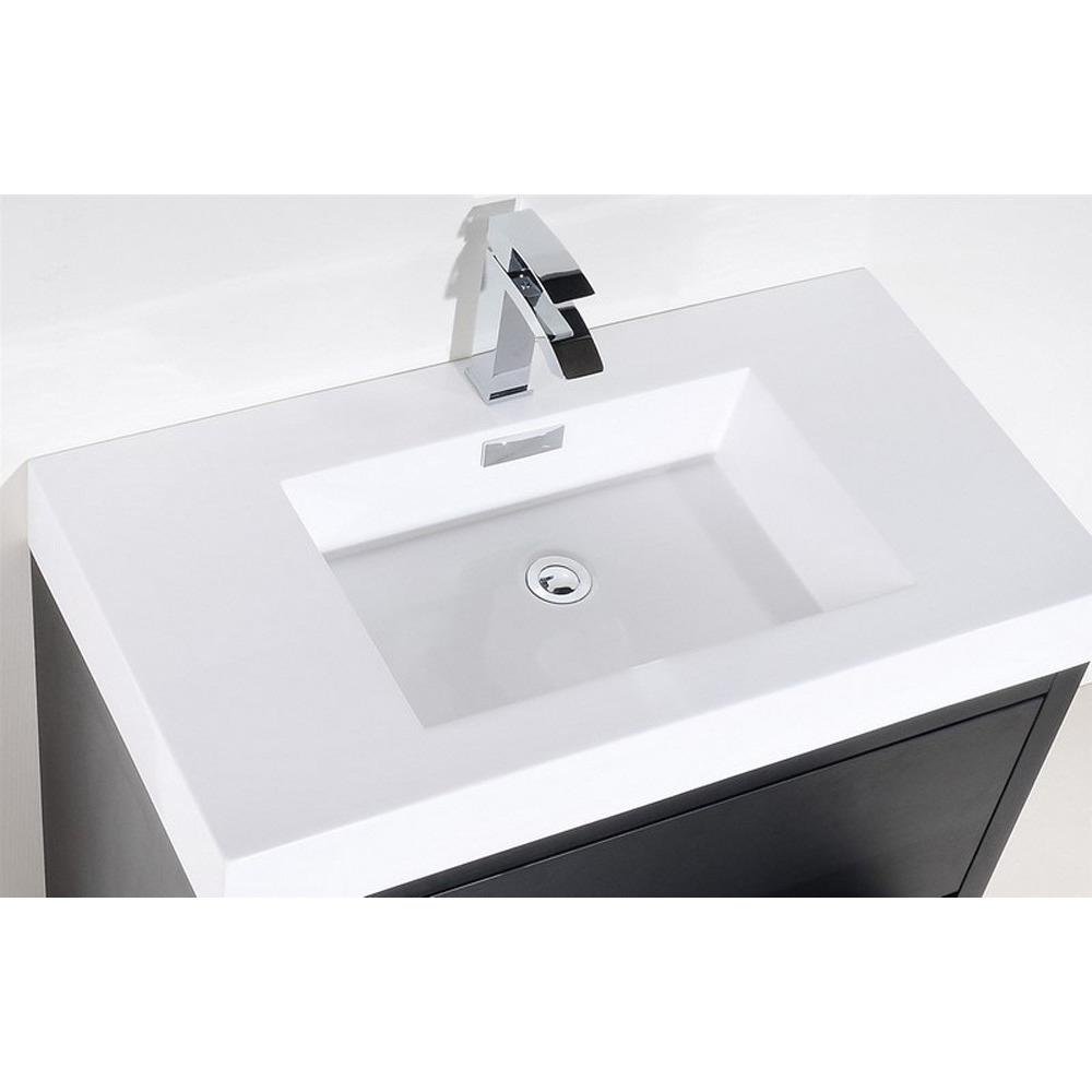 Bliss 40″ Black Floor Mount Modern Bathroom Vanity