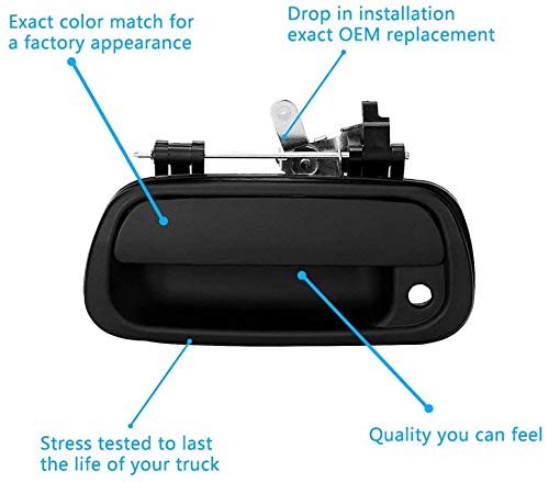 ADP Compatible with Tailgate Handle Latch with Keyhole Toyota Tundra 2000-2006 Rear Exterior Textured Black Tailgate Liftgate Door Latch Replaces - 69090-0C010 690900C010