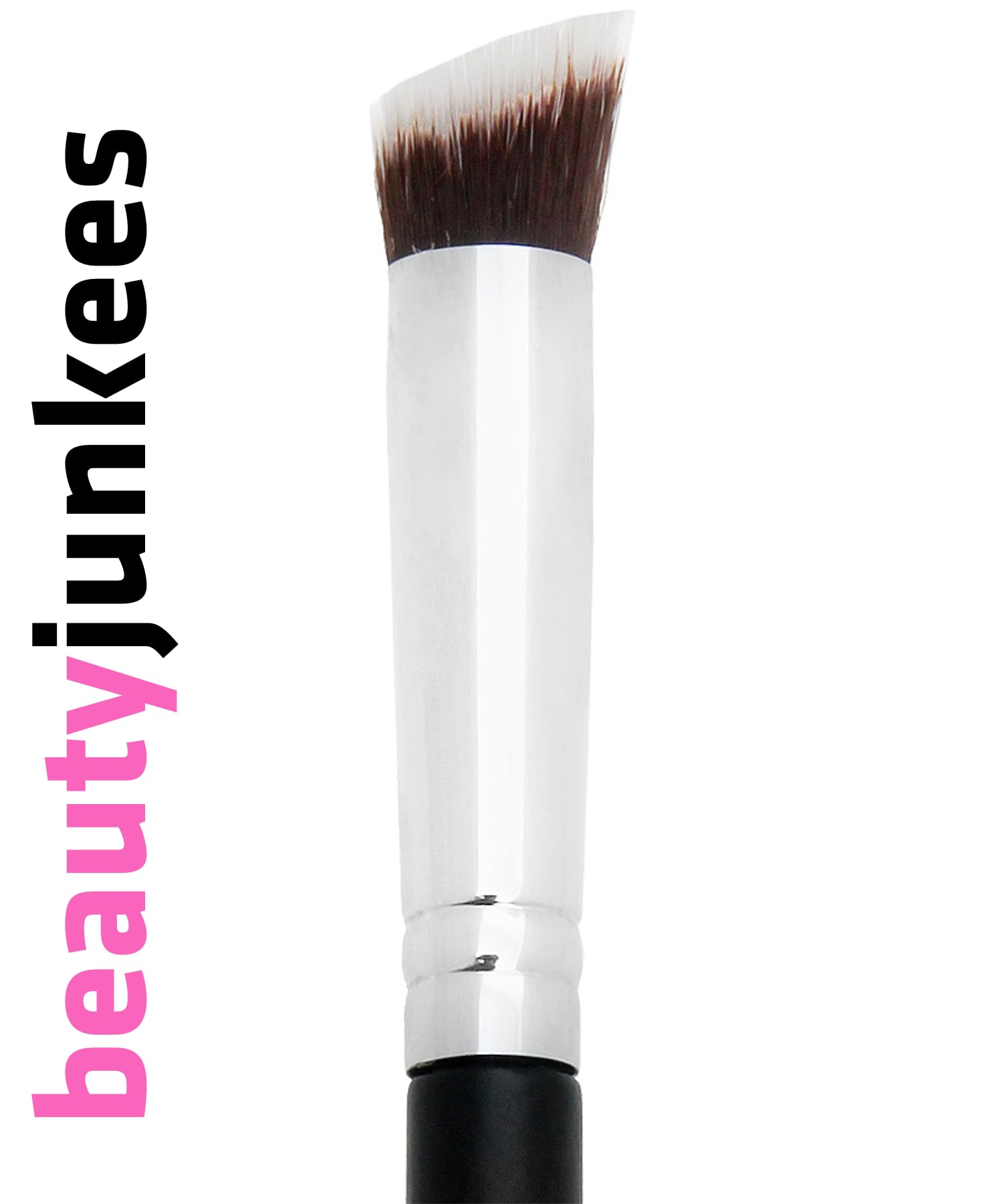 Kabuki Nose Contour Brush - Beauty Junkees Mini Flat Angle Contouring Makeup Brushes, Small Angled for Sculpting, Bronzer, Highlighter with Liquid Cream Powder Cosmetics, Dense, Vegan Synthetic